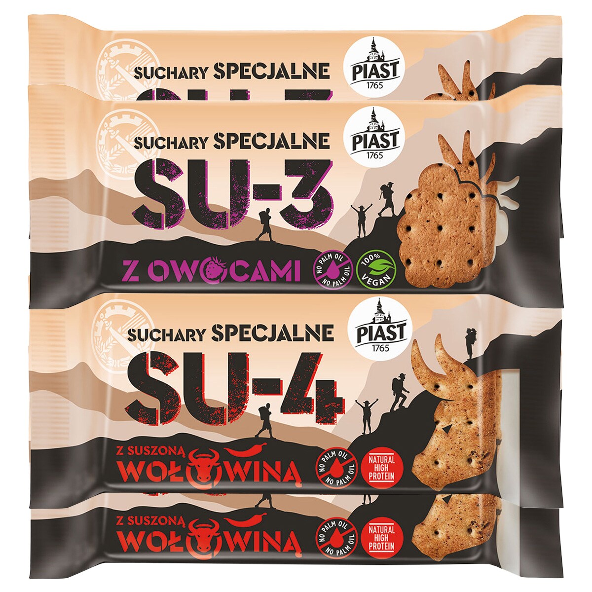 Suchary specjalne Piast SU-3/SU-4 4 x 70 g - Owoce/Wołowina - sklep ...