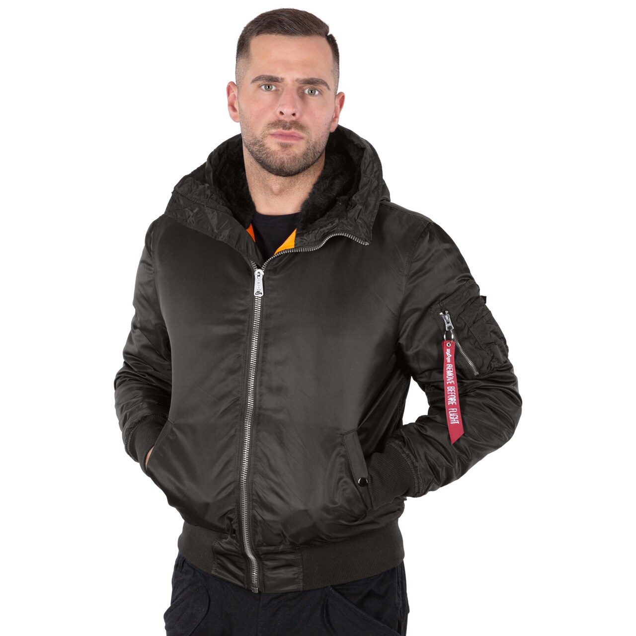 Kurtka Alpha Industries MA-1 Hooded - Black Olive - sklep Militaria.pl